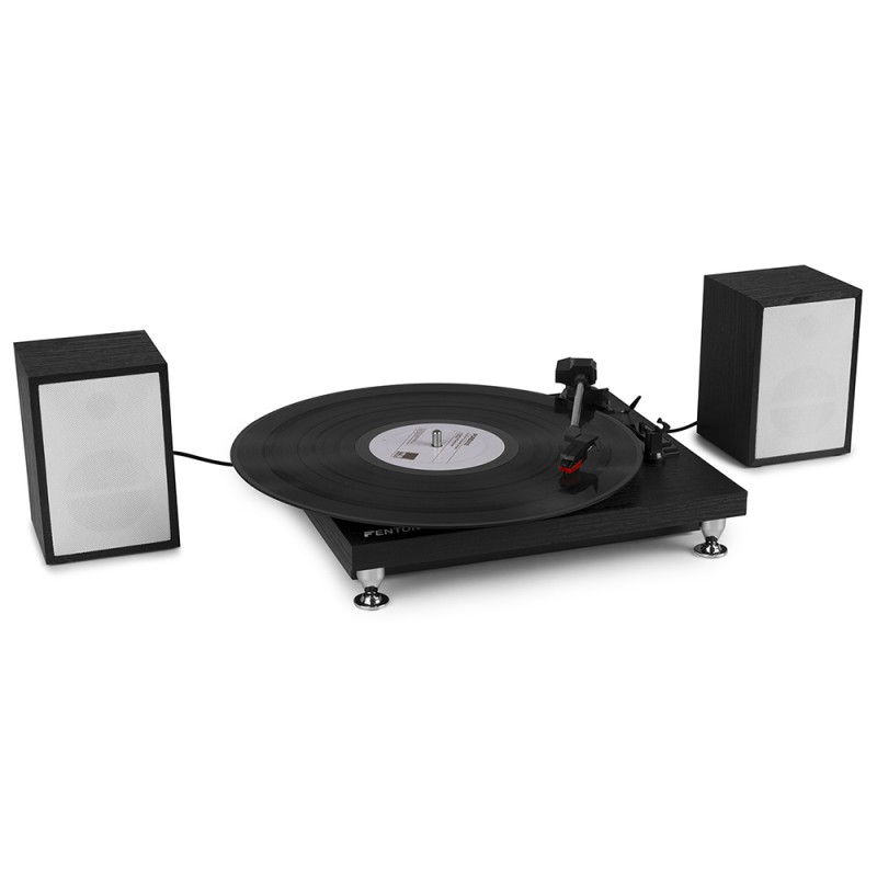 Record Player Set Black incl speakers - EGO Technologies