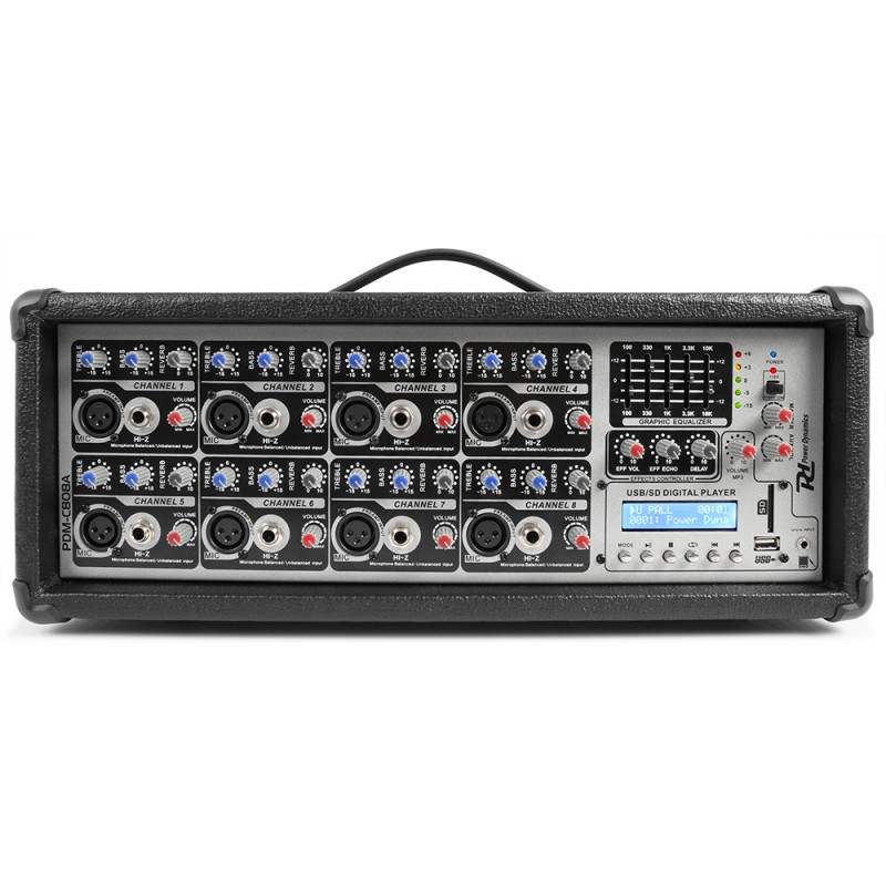 PDM-C808A Powered Mixer 8-Channel MP3/ECHO - EGO Technologies