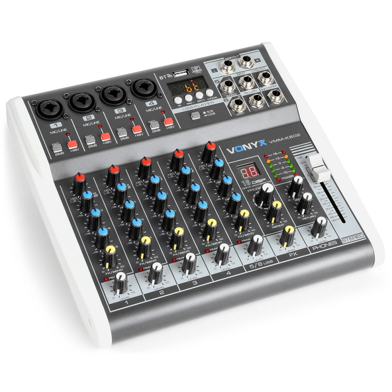 Music Mixer 6Ch/BT/Echo/USB Rec. - EGO Technologies